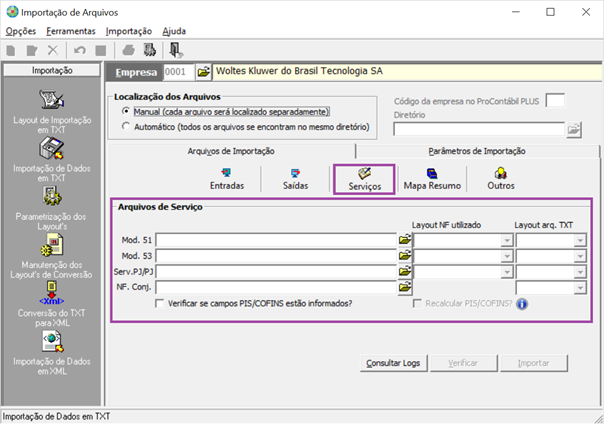F52-Importação arquivo em TXT layout padrão Prosoft - Base de ...