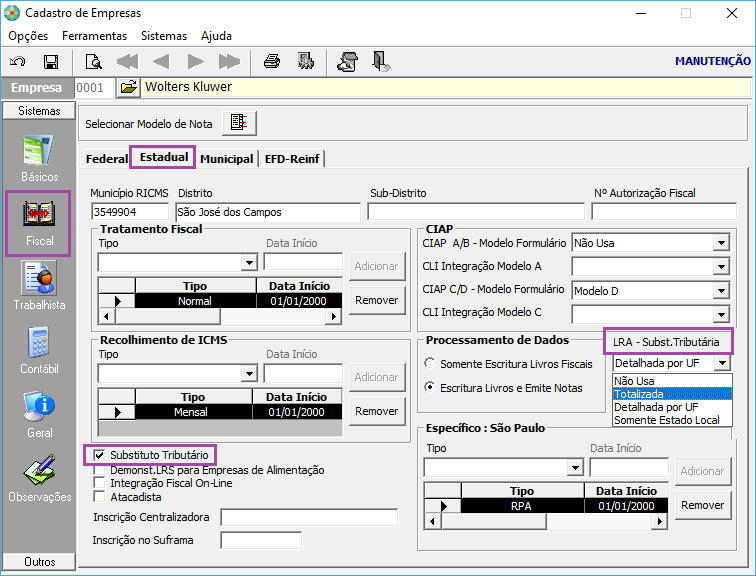 F95 - Demais Assuntos - Listagem de SUBST. TRIBUT. por UFGIA-ST - Base ...