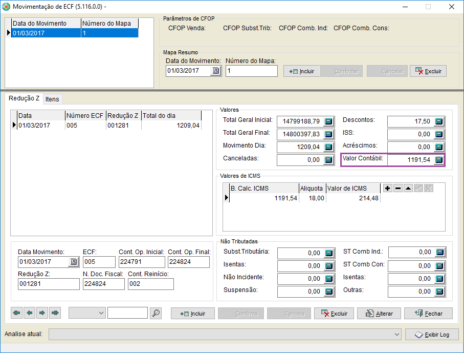 F133 - Demais Assuntos - (953) Soma do valor bruto dos itens difere do ...