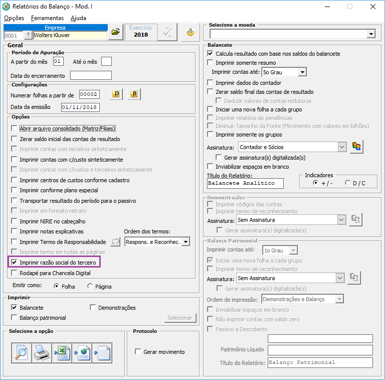 C236-Como imprimir o balancete apresentando a razão social completa do ...