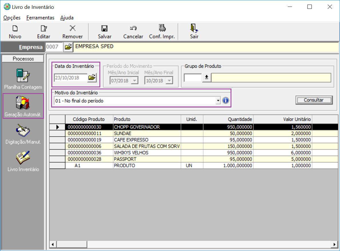 F251-Gerar o Sped Fiscal com mais de um inventário - Base de ...