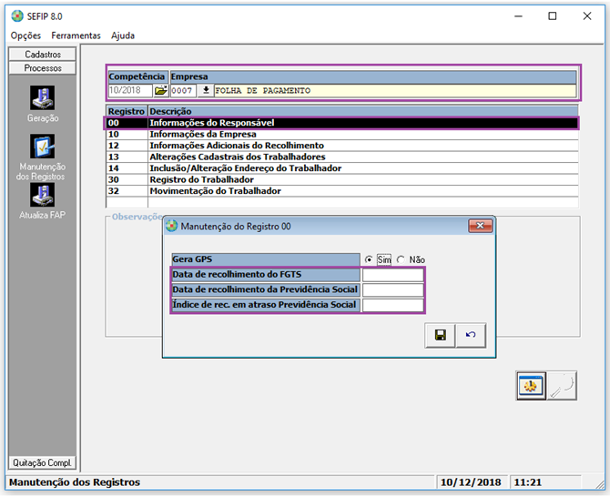 Fp644 Erro 210251 Ao Importar Arquivo Para Sefip