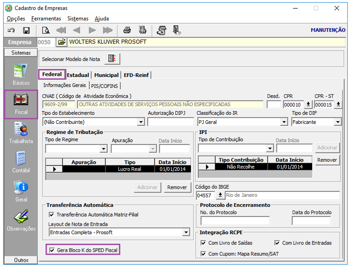F597 - Demais Assuntos - Importação de TXT layout prosoft Composição do ...