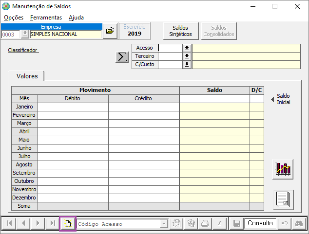 C542-Como inserir saldo inicial na Manutenção de Saldos - Base de ...