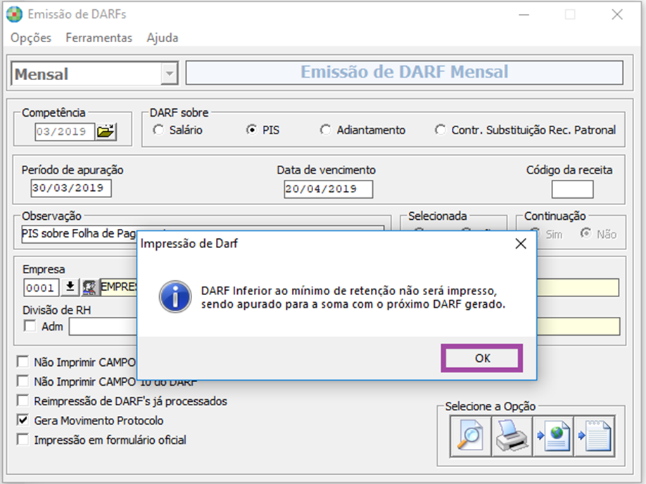 FP1112-DARF de PIS acumulada - Base de Conhecimento - Social
