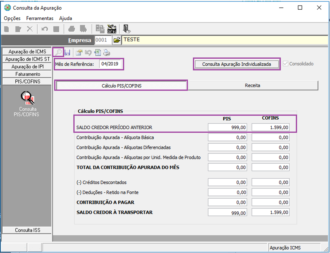 F1039-Como inserir saldo credor manualmente na nova apuração PISCOFINS ...