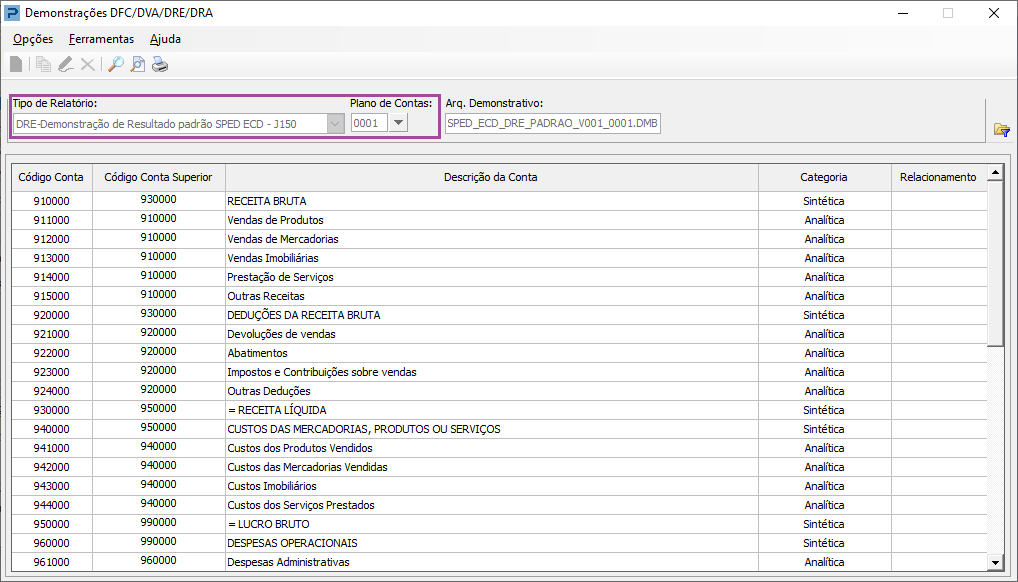 C1370 - SPED ECD - Registro J150 Como configurar DRE: Demonstração de ...
