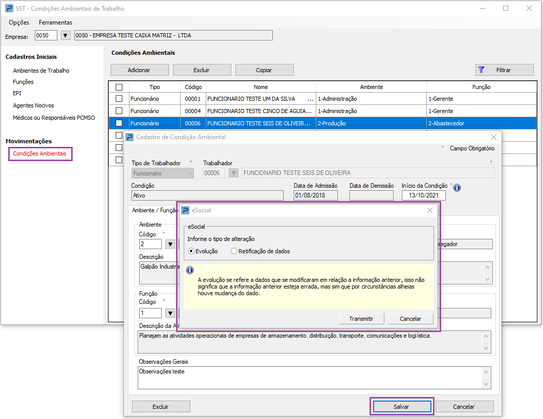 FP2740-SST-Condições Ambientais de Trabalho - Geração de Eventos- S ...