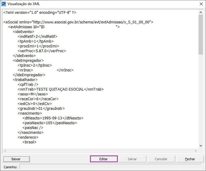 FP2744-Como editar XML dos eventos do eSocial - Base de Conhecimento - Social
