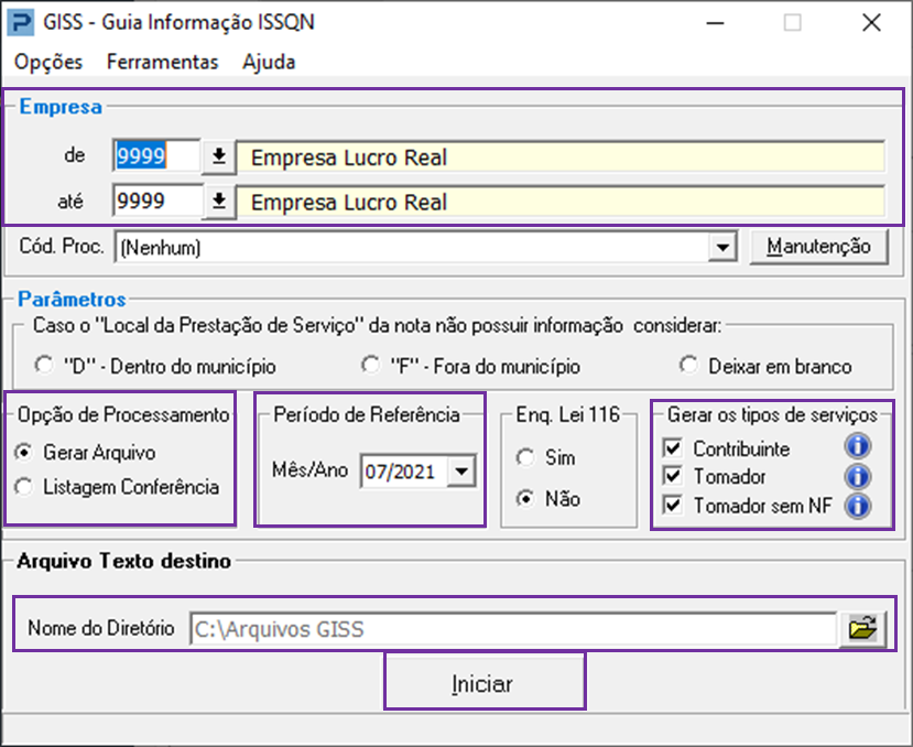 F1441-Geração GISS- Online - Base de Conhecimento - Fiscal
